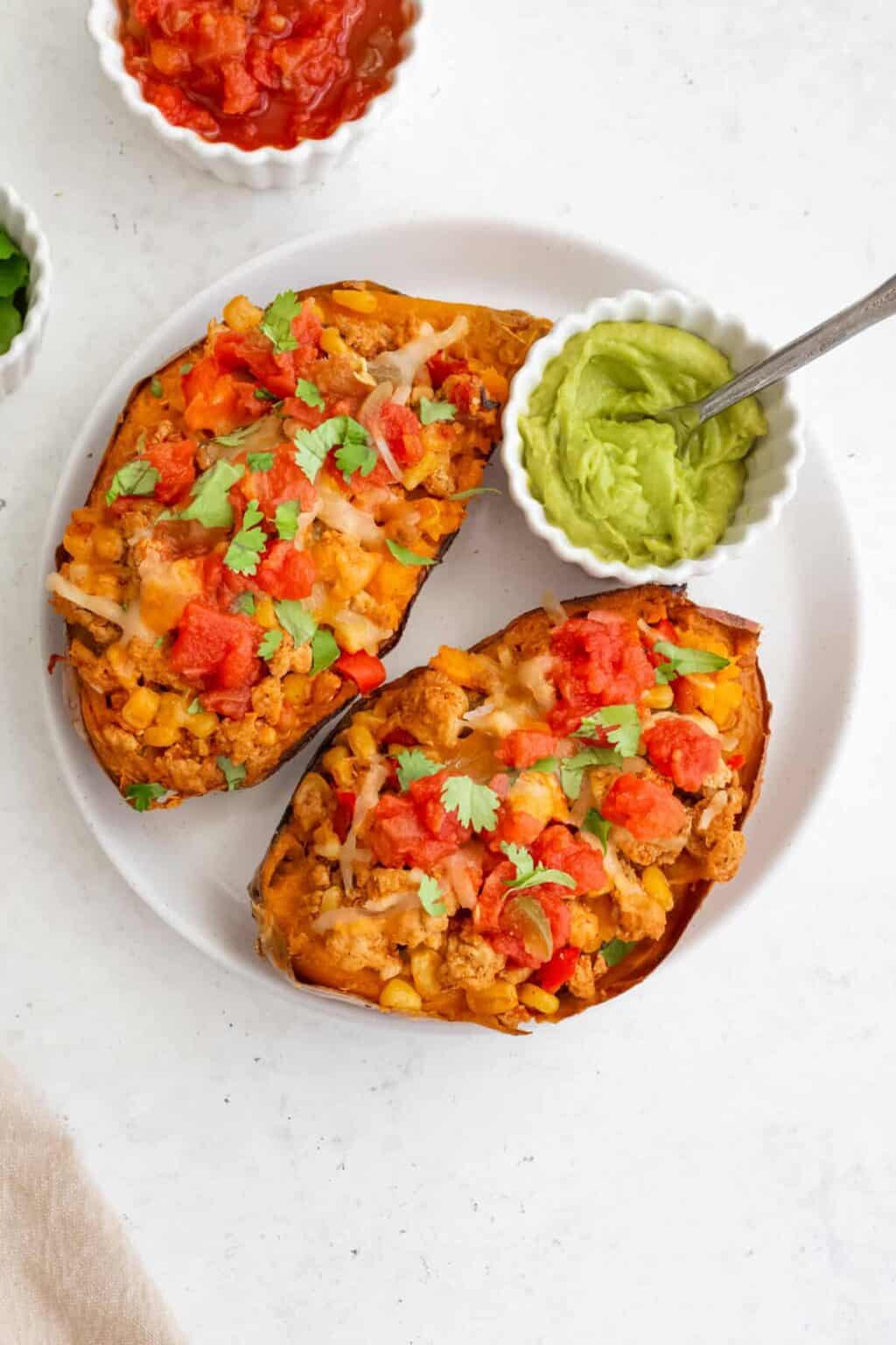 Easy Taco Stuffed Sweet Potato Boats - Healthful Blondie