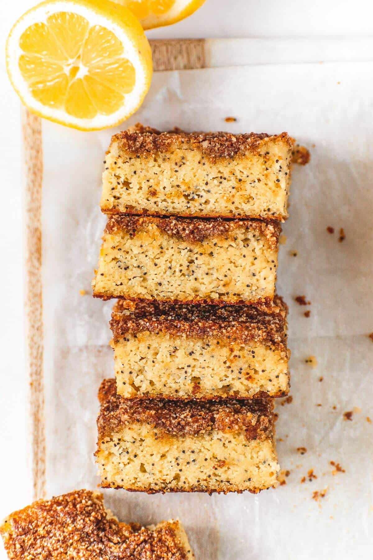 Healthy Lemon Poppy Seed Crumb Cake - Healthful Blondie