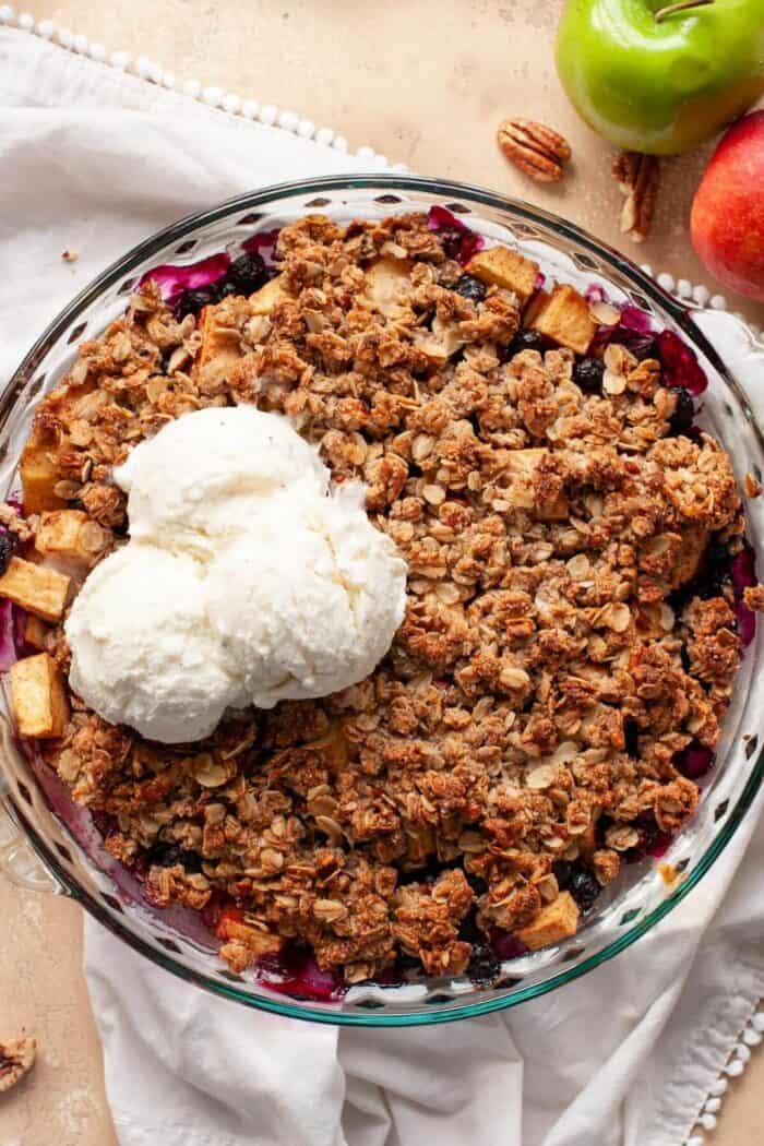 Apple and Blueberry Crumble - Healthful Blondie