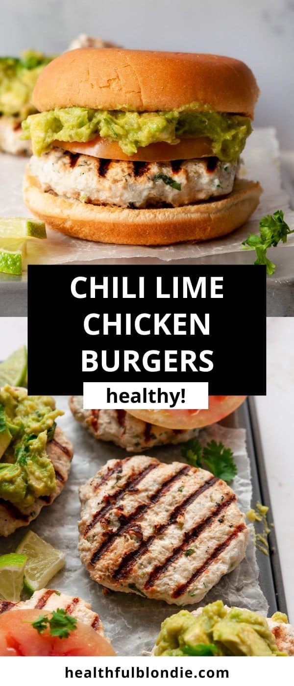 Cilantro Lime Chicken Burgers - Healthful Blondie