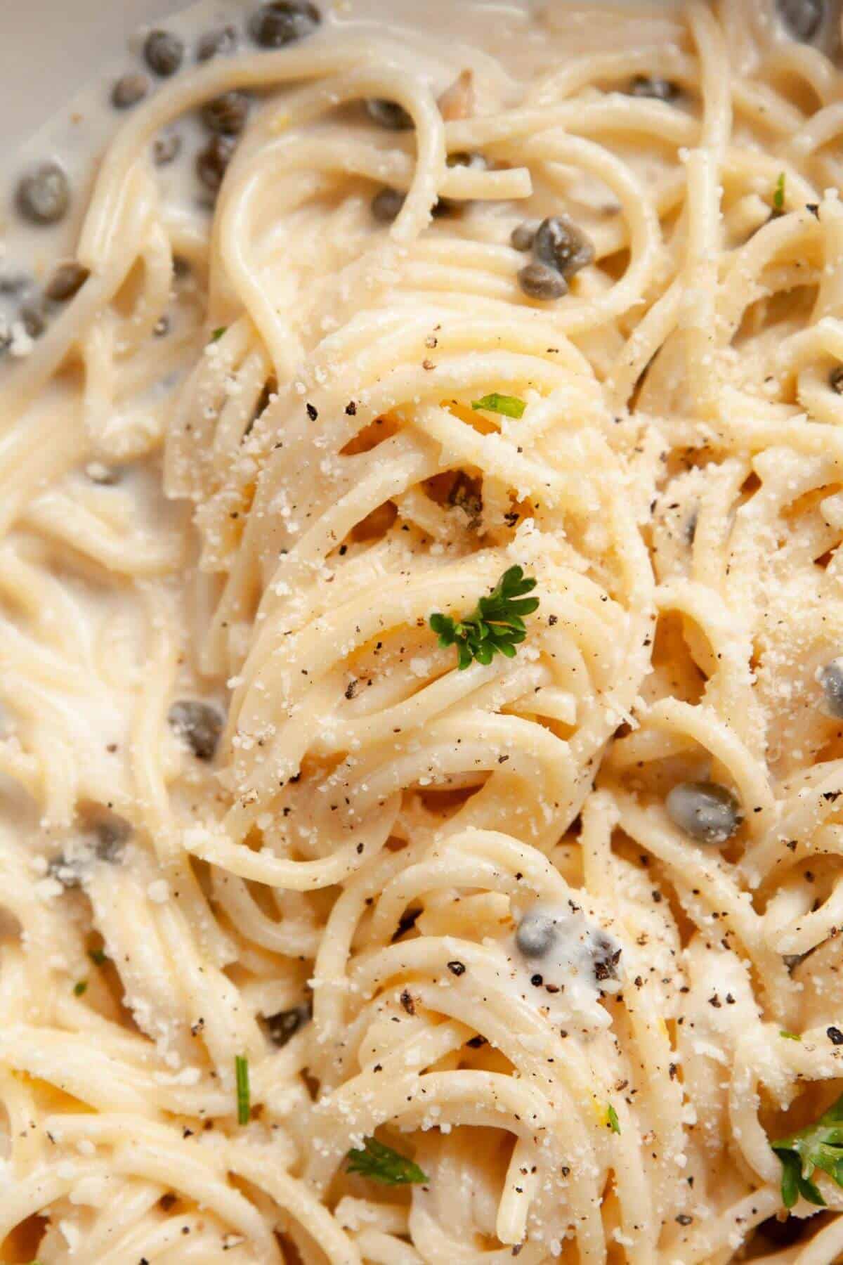 Creamy Lemon Caper Pasta - Healthful Blondie