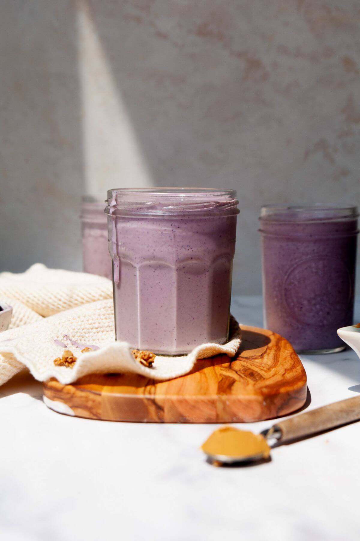 Blueberry Banana Protein Smoothie - Healthful Blondie