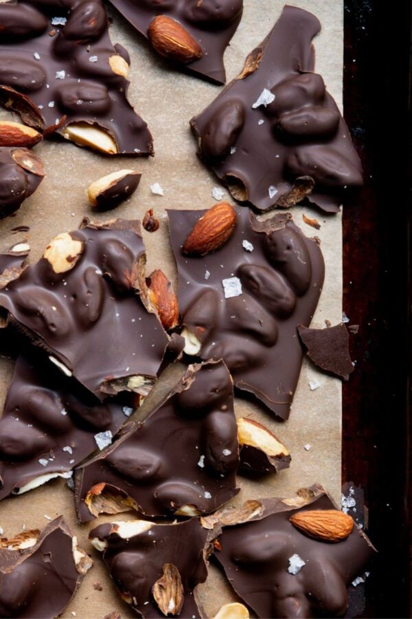 Dark Chocolate Almond Bark - Healthful Blondie