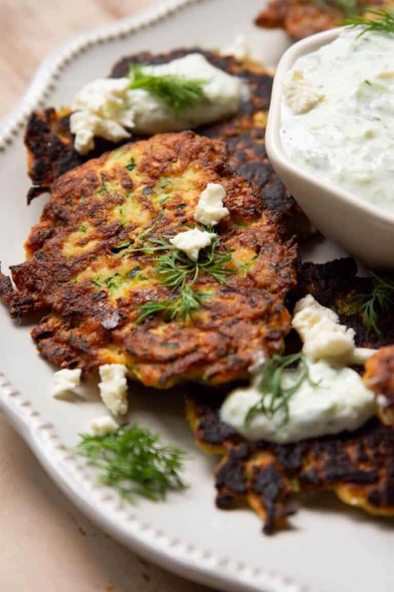 Healthy Zucchini Fritters - Healthful Blondie
