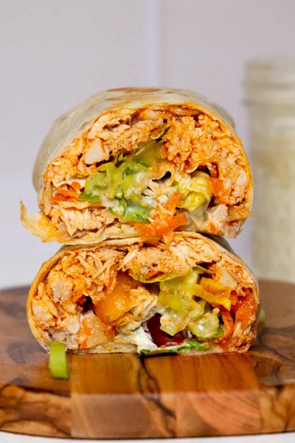 Buffalo Chicken Caesar Wraps - Healthful Blondie
