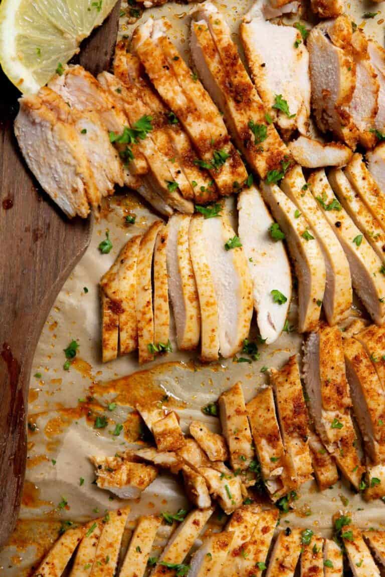 Juicy Thin Sliced Chicken Breast (Oven Baked!) - Healthful Blondie