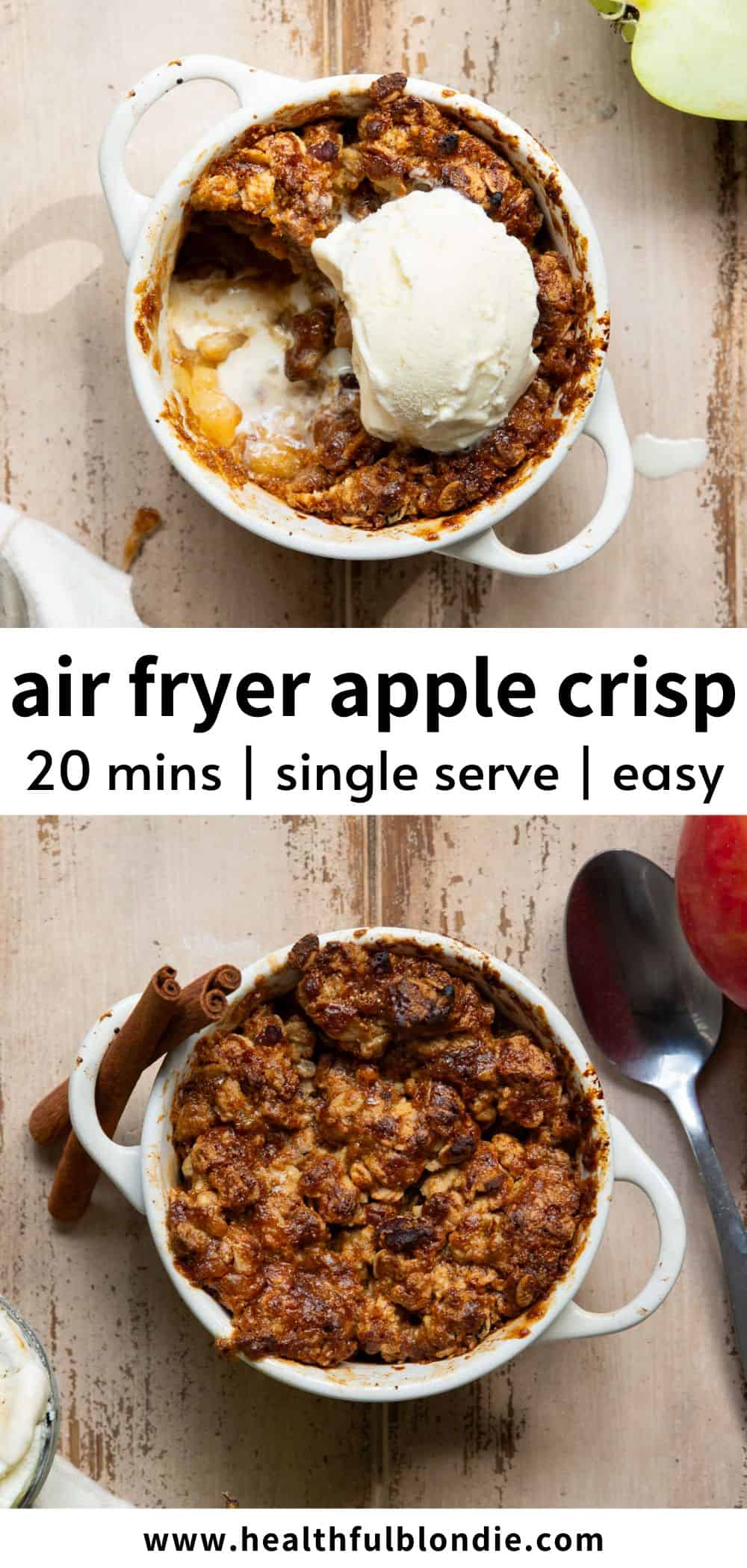 Air Fryer Apple Crisp (Single-Serve) - Healthful Blondie