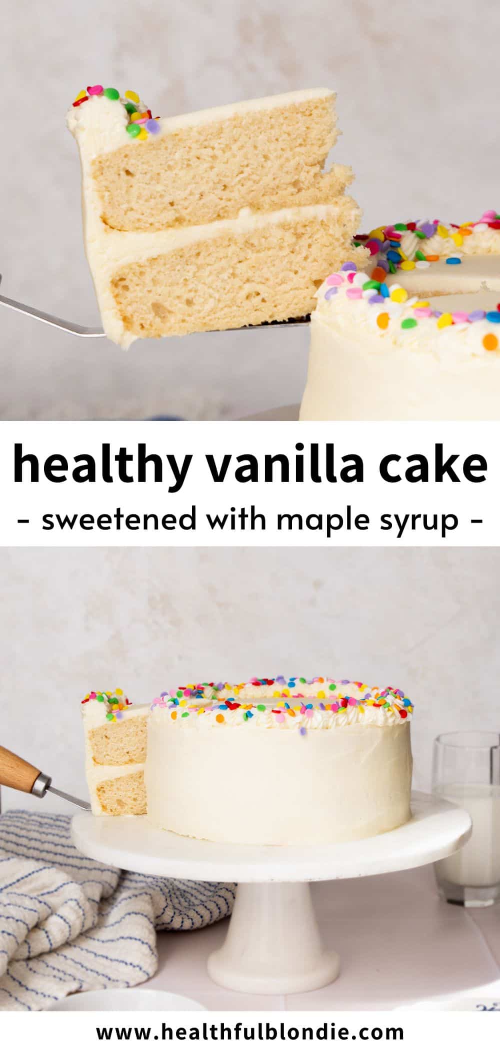 Best Healthy Vanilla Birthday Cake (Soft & Moist!) - Healthful Blondie
